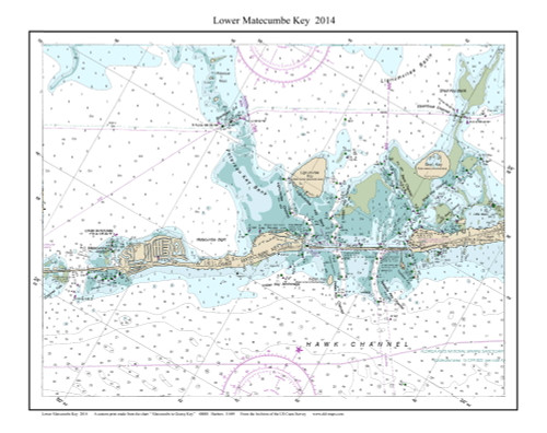 Lower Matecumbe Key 2014 - Florida Harbors Custom Chart - OLD MAPS