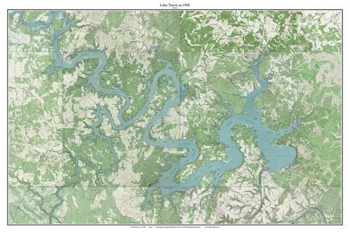 Lake Travis 1968 - Custom USGS Old Topo Map - Texas - OLD MAPS