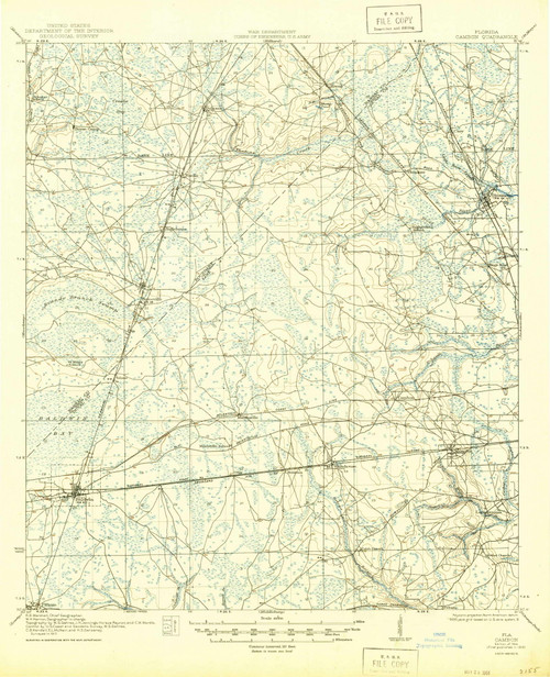 Cambon, Florida 1918 (1944) USGS Old Topo Map Reprint 15x15 FL Quad ...