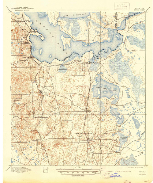 Citra, Florida 1895 (1944) USGS Old Topo Map Reprint 15x15 FL Quad ...