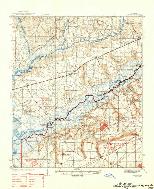 Harold, Florida 1938 (1954) USGS Old Topo Map Reprint 15x15 FL Quad ...