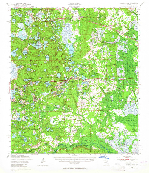 Interlachen, Florida 1949 (1965) USGS Old Topo Map Reprint 15x15 FL ...