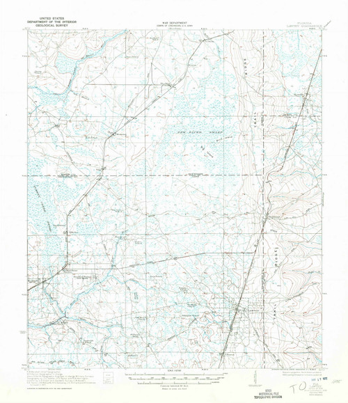 Lawtey, Florida 1918 (1942) USGS Old Topo Map Reprint 15x15 FL Quad ...
