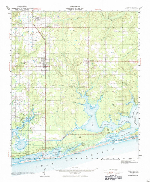 Foley, Alabama 1941 (1984) USGS Old Topo Map Reprint 15x15 FL Quad ...