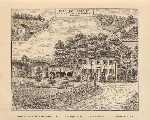 The Ketcham Homestead, Sudbury 1876- from the Burgett & Co Vermont ...