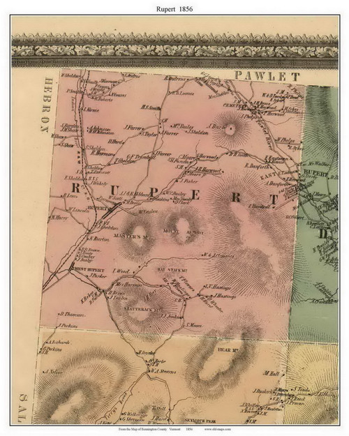 Rupert, Vermont 1856 Old Town Map Custom Print - Bennington Co. - OLD MAPS