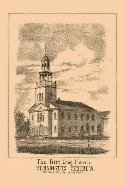 First Congregational Church, Bennington Center, Vermont 1856 Old Town ...