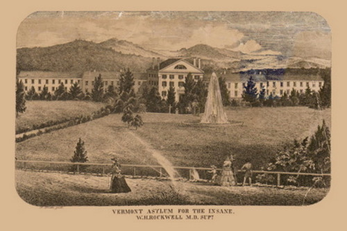 Vermont Asylum for the Insane, Vermont 1856 Old Town Map Custom Print ...