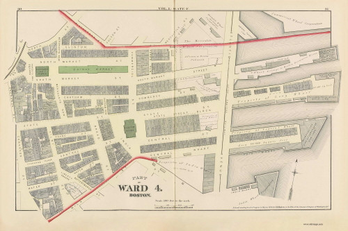 Part of Boston - Ward 4 Plate F, Massachusetts 1874 Old Town Map ...