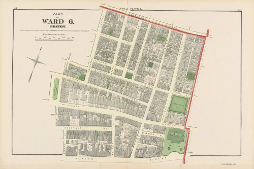 Part of Boston - Ward 6 Plate L, Massachusetts 1874 Old Town Map ...