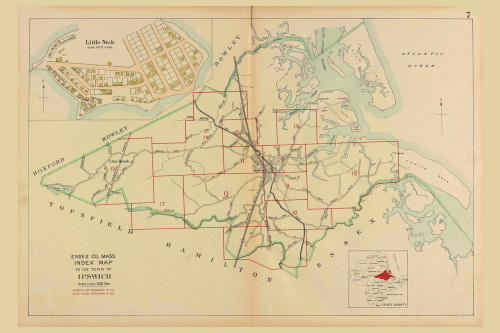 Ipswich Index Map & Little Neck - Massachusetts 1910 Old Town Map ...