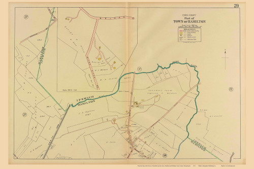 Hamilton North & Miles River Rd Inset - Massachusetts 1910 Old Town Map ...