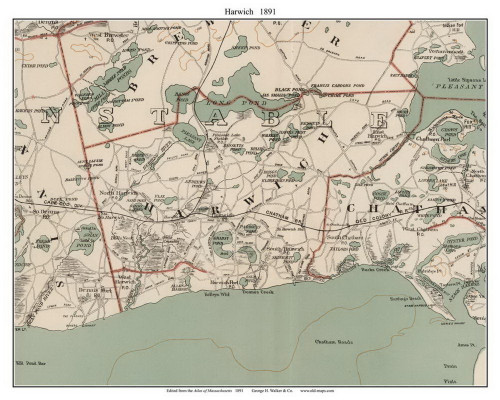 Harwich, 1891 - Old Town Map Reprint - Barnstable Co. - 1891 Atlas of ...