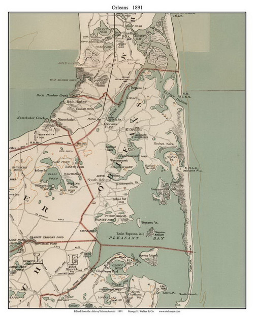 Orleans, 1891 - Old Town Map Reprint - Barnstable Co. - 1891 Atlas of ...