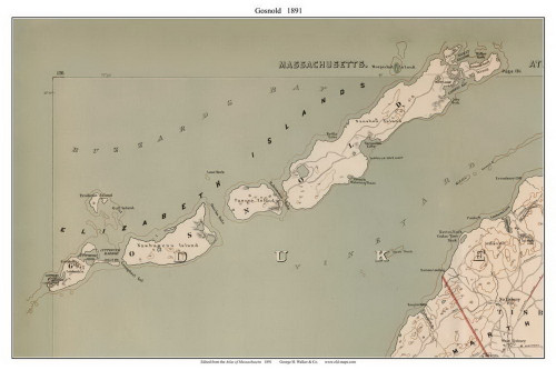 Gosnold, 1891 - Old Town Map Reprint - Dukes Co. - 1891 Atlas of ...