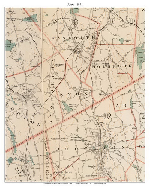 Avon, 1891 - Old Town Map Reprint - Norfolk Co. - 1891 Atlas of ...
