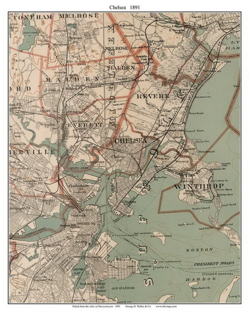 Chelsea, 1891 - Old Town Map Reprint - Suffolk Co. - 1891 Atlas of ...