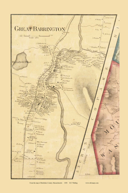 Great Barrington Village - Great Barrington Massachusetts 1858 Old Town ...