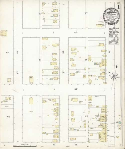 Lathrop California 1891 - Fire Insurance Index - Old Map Reprint - OLD MAPS