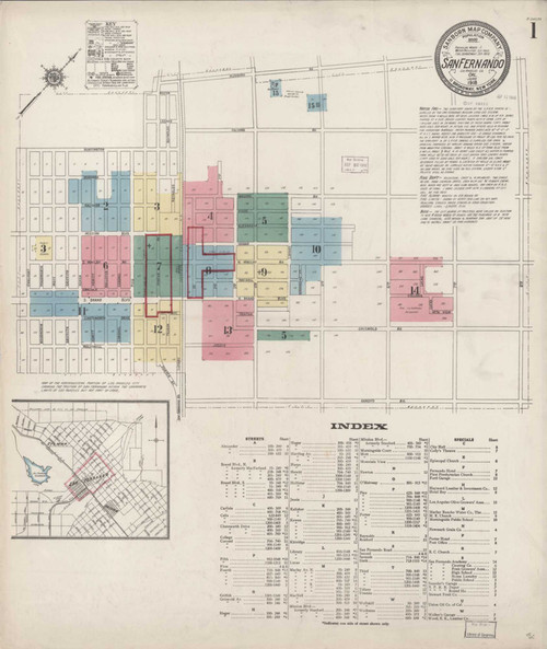 Los Angeles - San Fernando California 1918 - Fire Insurance Index - Old ...