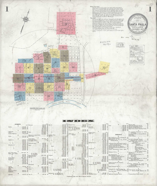 Los Angeles - Santa Paula California 1929 - Fire Insurance Index - Old ...