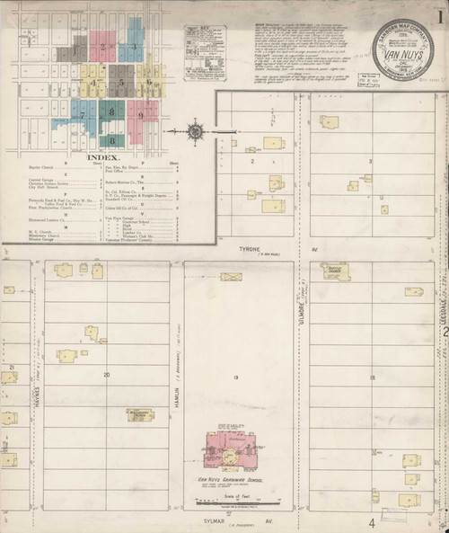 Los Angeles - Van Nuys California 1918 - Fire Insurance Index - Old Map ...