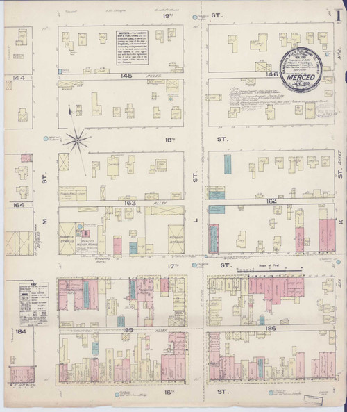 Merced California 1885 - Fire Insurance Index - Old Map Reprint - OLD MAPS
