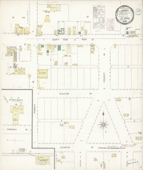 San Diego - El Cajon California 1890 - Fire Insurance Index - Old Map ...