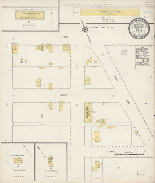 Volta California 1914 - Fire Insurance Index - Old Map Reprint - OLD MAPS