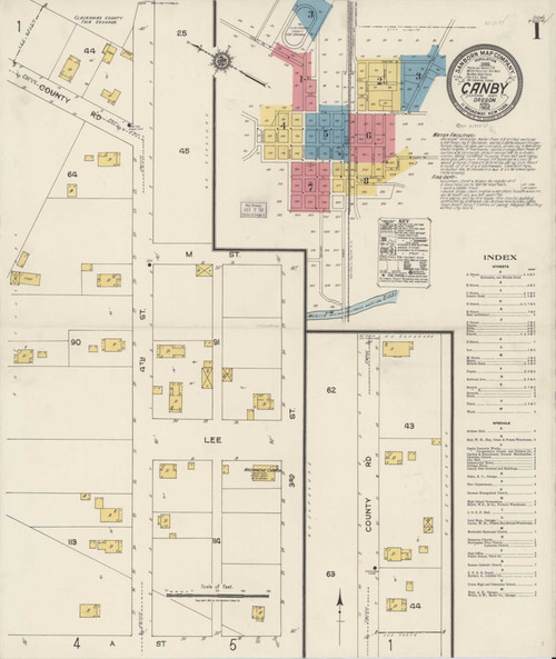 Canby Oregon 1922 - Fire Insurance Index - Old Map Reprint - OLD MAPS