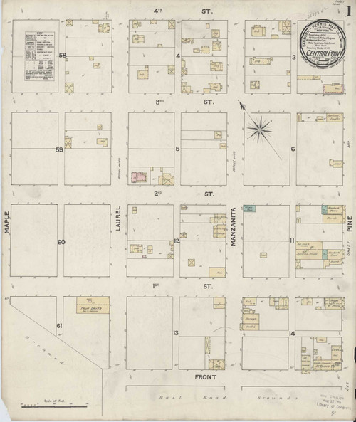 Central Point Oregon 1890 - Fire Insurance Index - Old Map Reprint ...