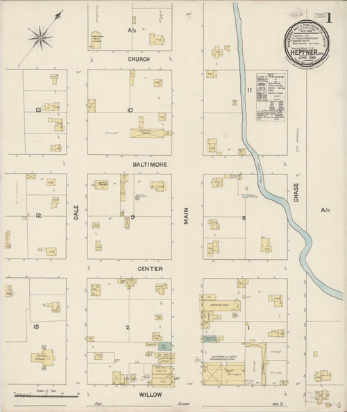 Heppner Oregon 1889 - Fire Insurance Index - Old Map Reprint - OLD MAPS