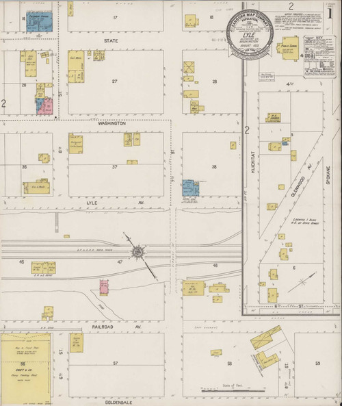 Lyle Washington 1922 - Fire Insurance Index - Old Map Reprint - OLD MAPS