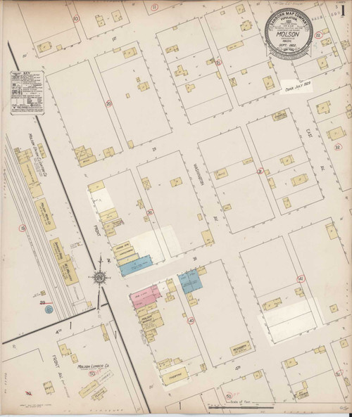Molson Washington 1929 - Fire Insurance Index - Old Map Reprint - OLD MAPS