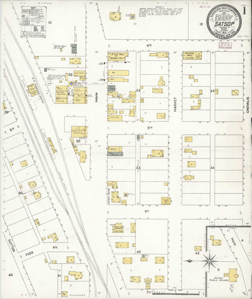 Satsop Washington 1910 - Fire Insurance Index - Old Map Reprint - OLD MAPS