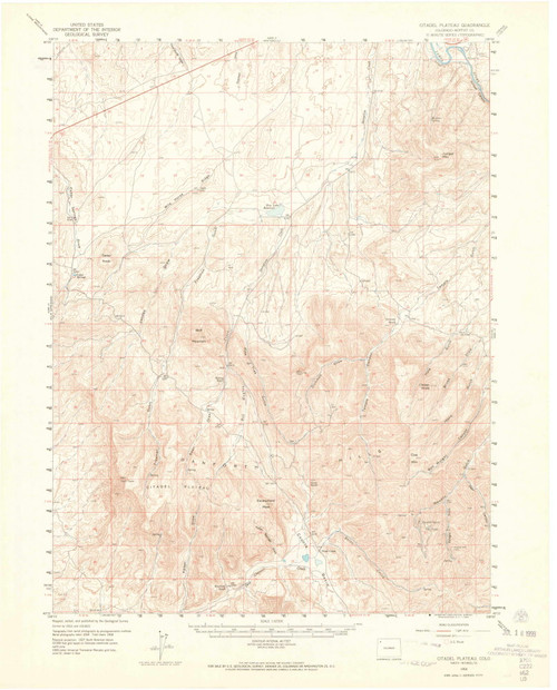 Citadel Plateau, Colorado 1958 (1964) USGS Old Topo Map Reprint 15x15 ...