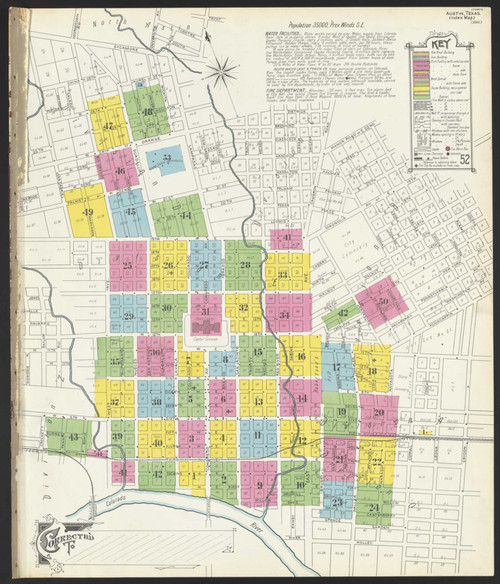 Austin Texas 1900 - Fire Insurance Index - Old Map Reprint - OLD MAPS