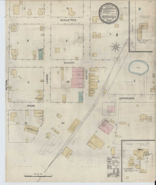 Daingerfield Texas 1892 - Fire Insurance Index - Old Map Reprint - OLD MAPS