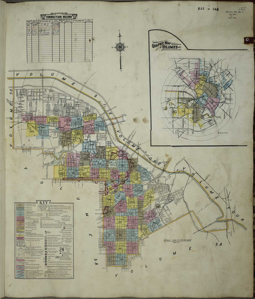 Dallas Texas 1950 V5 - Fire Insurance Index - Old Map Reprint - OLD MAPS