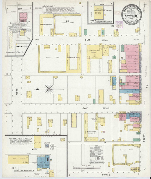 Graham Texas 1908 - Fire Insurance Index - Old Map Reprint - OLD MAPS