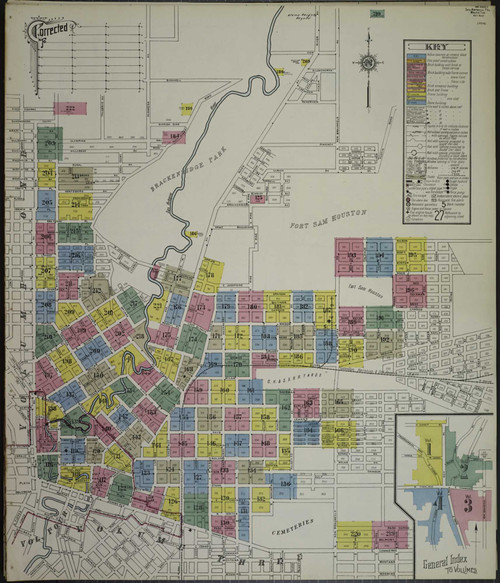 San Antonio Texas 1912 V2 - Fire Insurance Index - Old Map Reprint ...