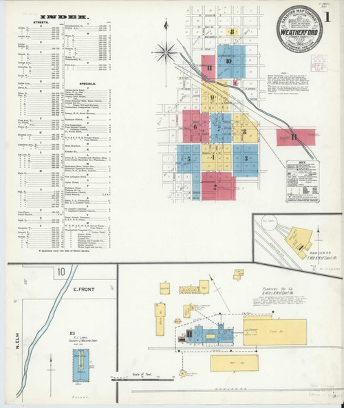Weatherford Texas 1905 - Fire Insurance Index - Old Map Reprint - OLD MAPS