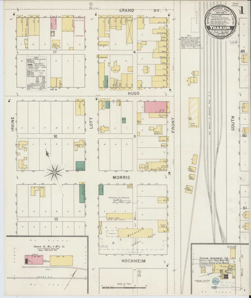 Yoakum Texas 1894 - Fire Insurance Index - Old Map Reprint - OLD MAPS