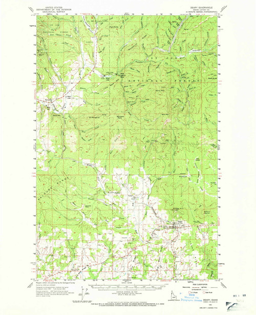 Deary, Idaho 1961 (1971) USGS Old Topo Map Reprint 15x15 ID Quad 239032 ...