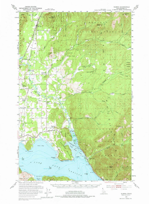 Elmira, Idaho 1951 (1977) USGS Old Topo Map Reprint 15x15 ID Quad ...
