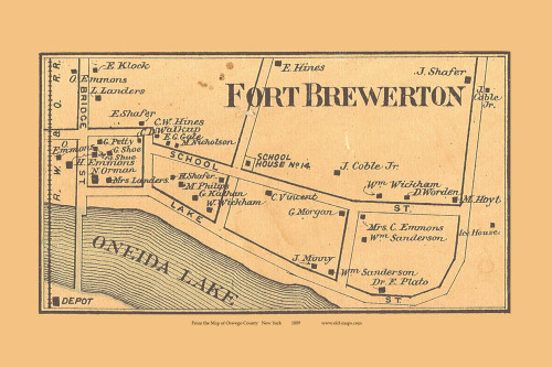 Fort Brewerton, Hastings, New York 1889 Old Town Map Custom Print ...