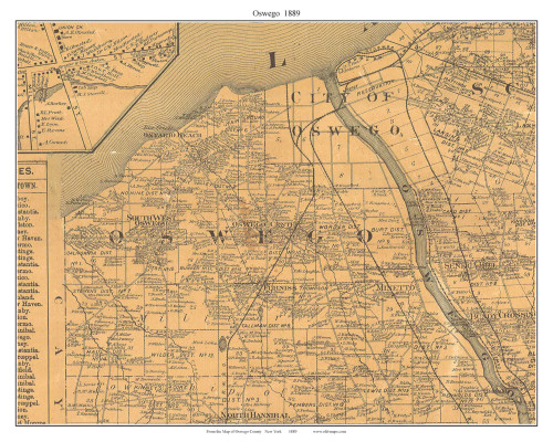 Oswego, New York 1889 Old Town Map Custom Print - Oswego Co. - OLD MAPS