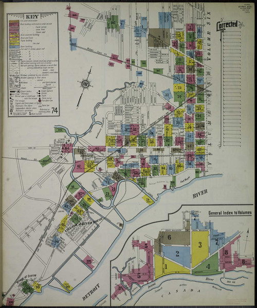 Detroit Michigan 1910 V5 - Fire Insurance Index - Old Map Reprint - OLD ...