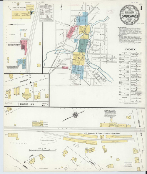 Eaton Rapids Michigan 1911 - Fire Insurance Index - Old Map Reprint ...