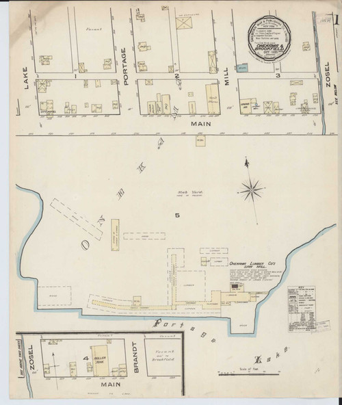 Onekama Michigan 1885 - Fire Insurance Index - Old Map Reprint - OLD MAPS